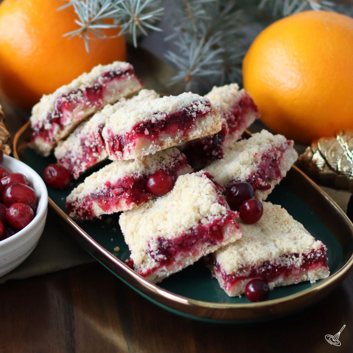 Cranberry Shortbread Bars - French Kiss Cook
