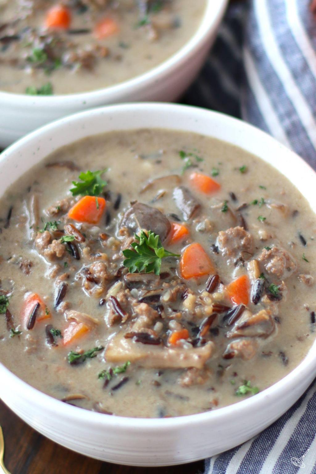 Wild Rice Hamburger Soup - French Kiss Cook