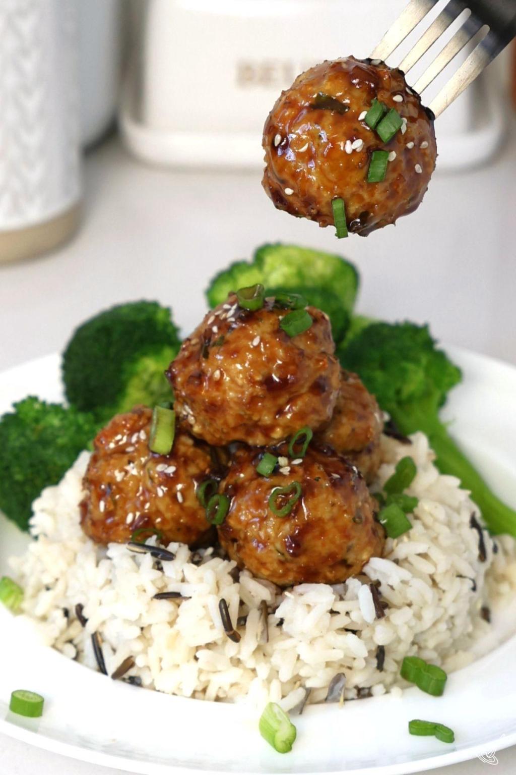 Honey Garlic Chicken Meatballs - French Kiss Cook